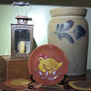 Broody Hen Plate Handmade Redware Pottery by Chris A Charlson Primitive ...