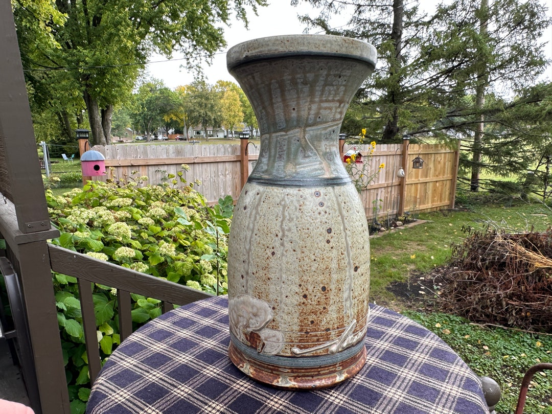 Vase Michael Hill Pottery Handmade Studio Pottery Salt-glazed Stoneware ...