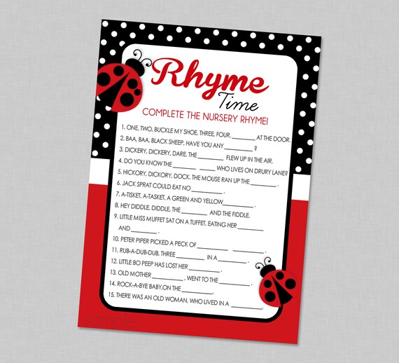 Sweet Little Lady Ladybug Finish The Nursery Rhyme Baby Shower Game sweet-little-lady-ladybug-finish-the-nursery-rhyme-baby-shower-game