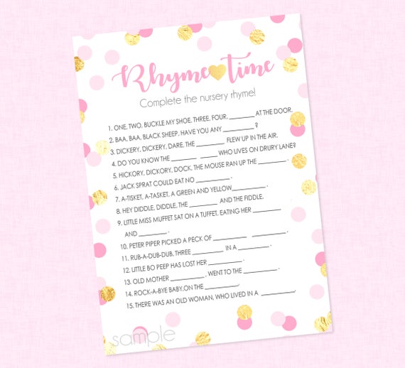 Finish The Nursery Rhyme Printable