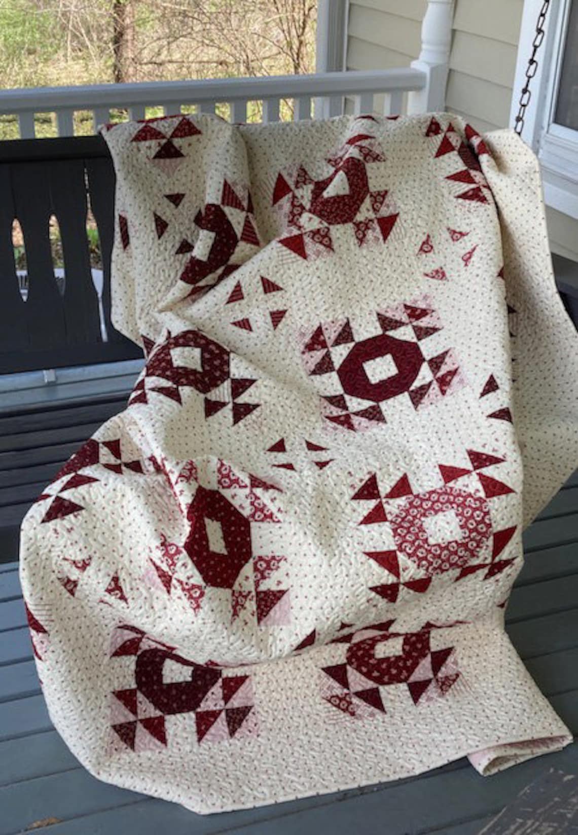 Ruby Valentine Quilt Pattern 62" X 77" Two Color Quilt - Etsy