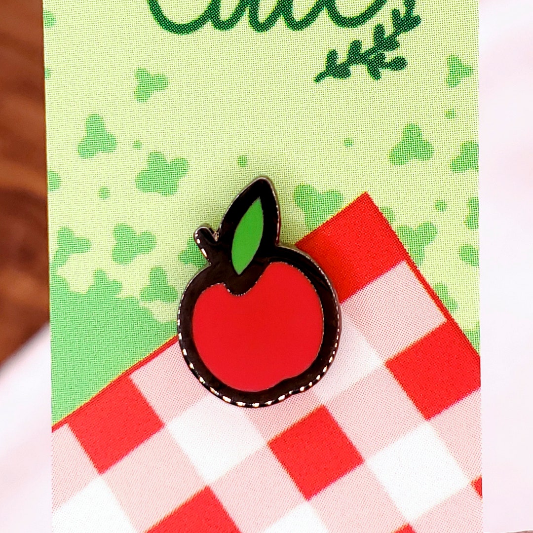 Tiny Apple Enamel Pin - Etsy