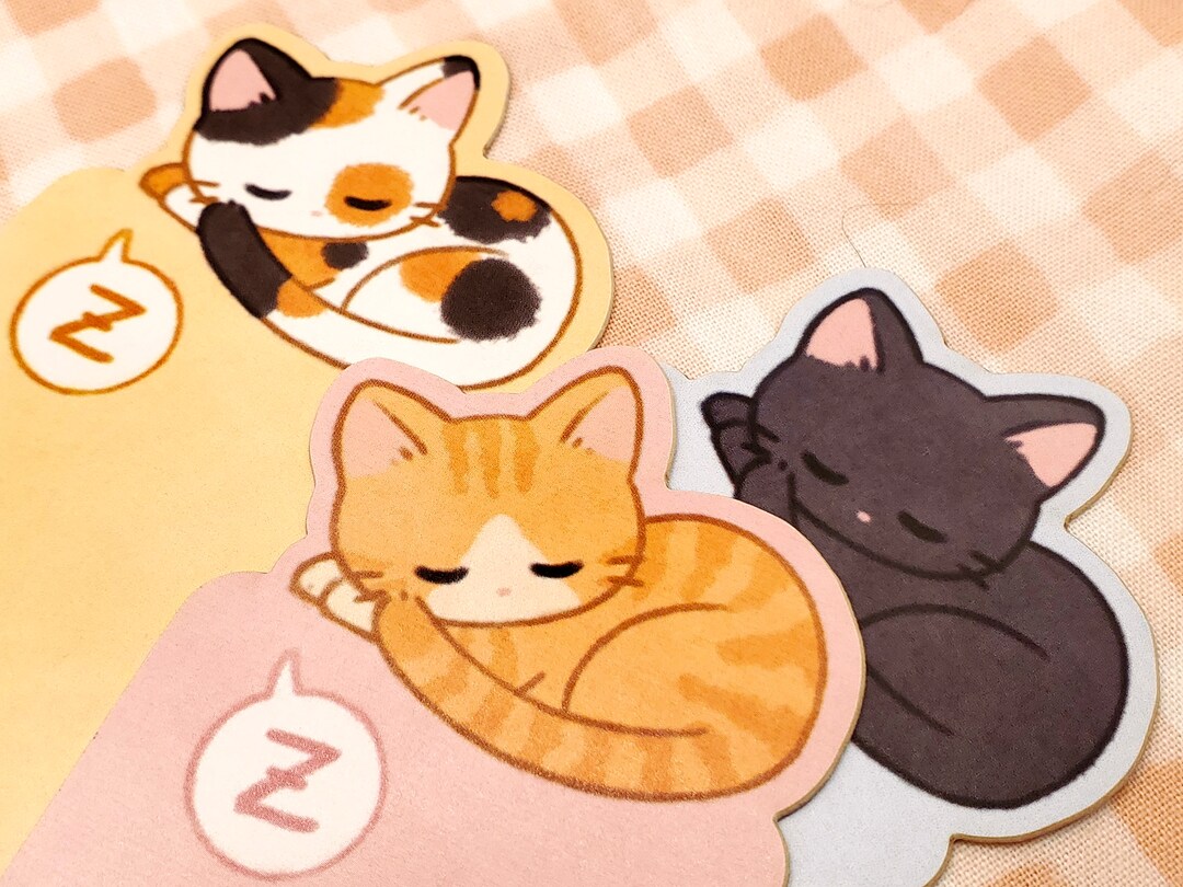 Sleepy Kitty Bookmarks - Etsy