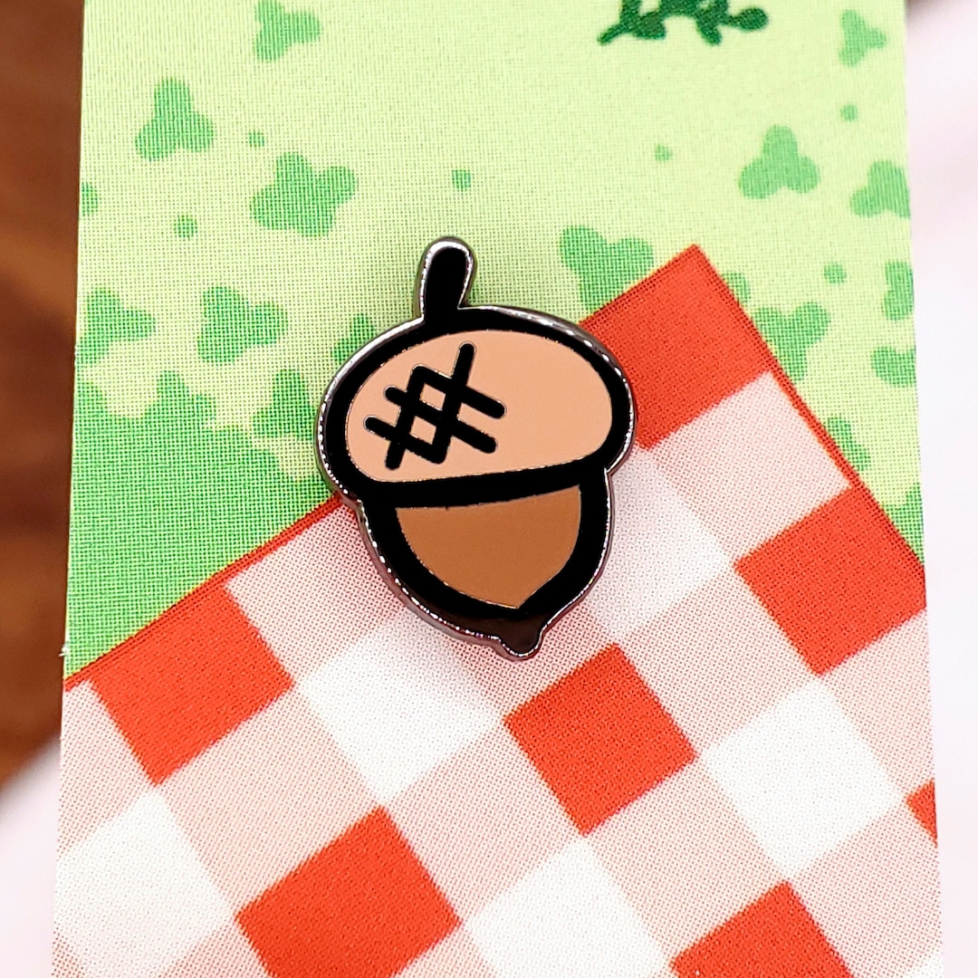 Tiny Acorn Enamel Pin - Etsy