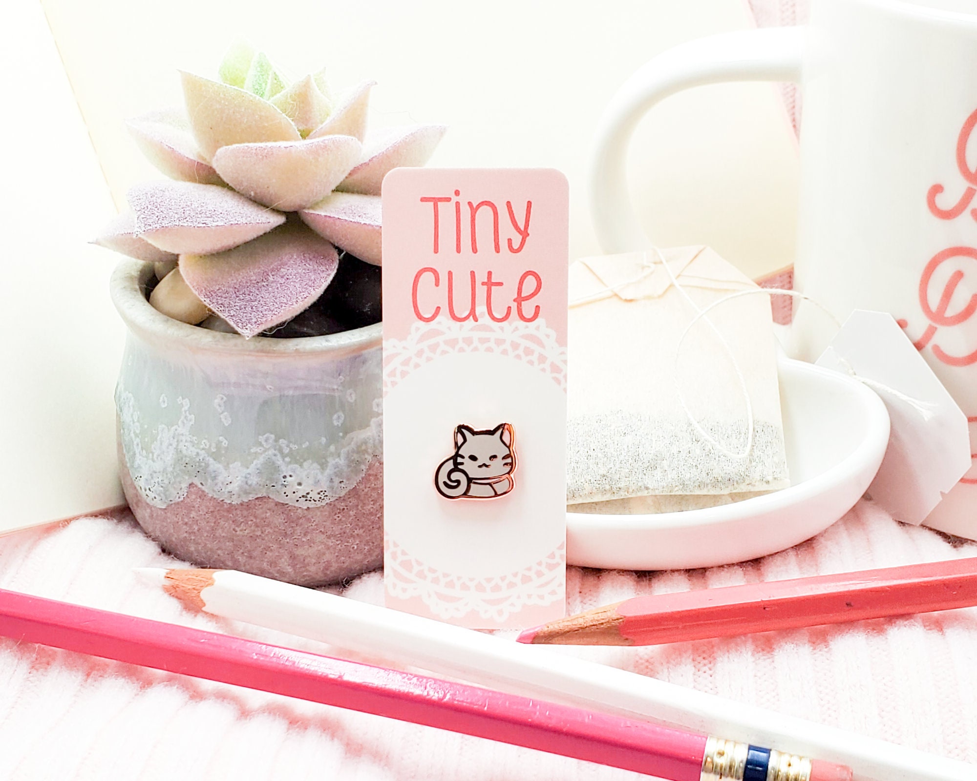 Tiny Cat Enamel Pin - Etsy