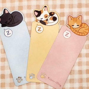 Sleepy Kitty Bookmarks - Etsy