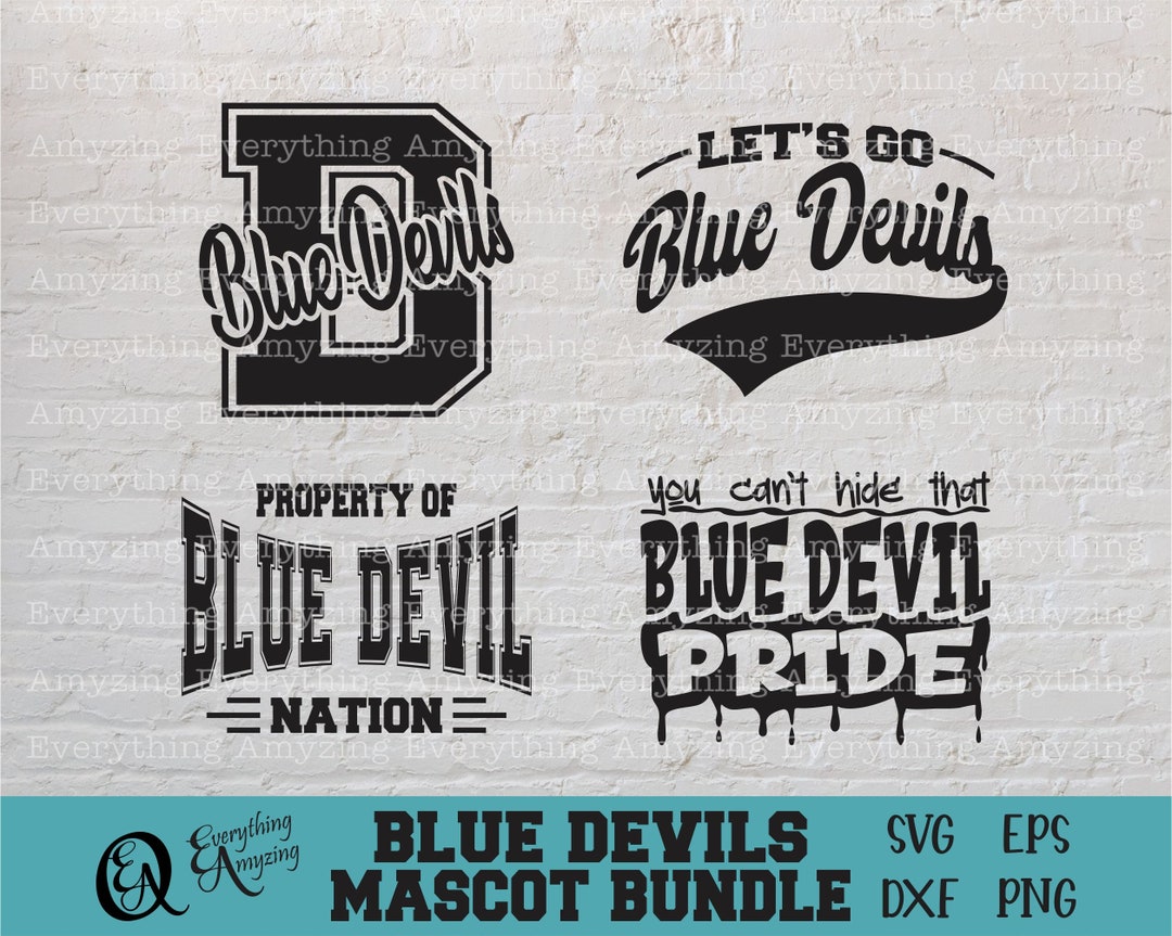 Blue Devils Mascot Bundle Svg, Blue Devils School Spirit Svg, Blue Devils Cheerleading, Blue ...