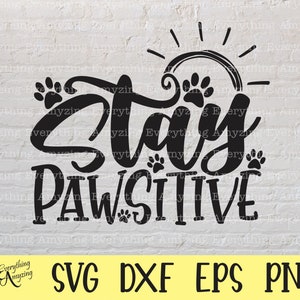 Stay Pawsitive Svg Stay Positive Svg Dog Svg Pet Svg Fur - Etsy