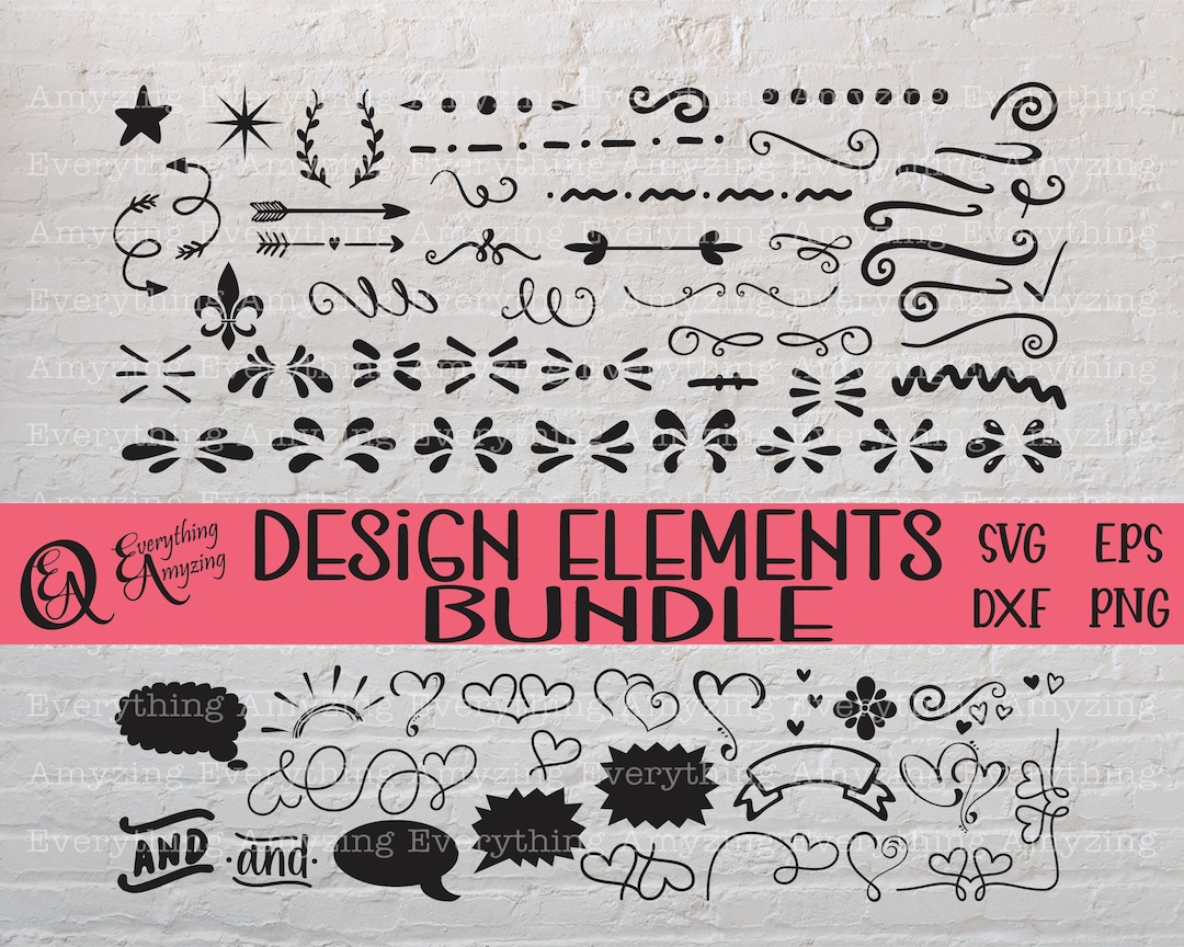 Design Elements SVG Bundle, Accent Svg, Doodle Svg, Flourish Svg ...