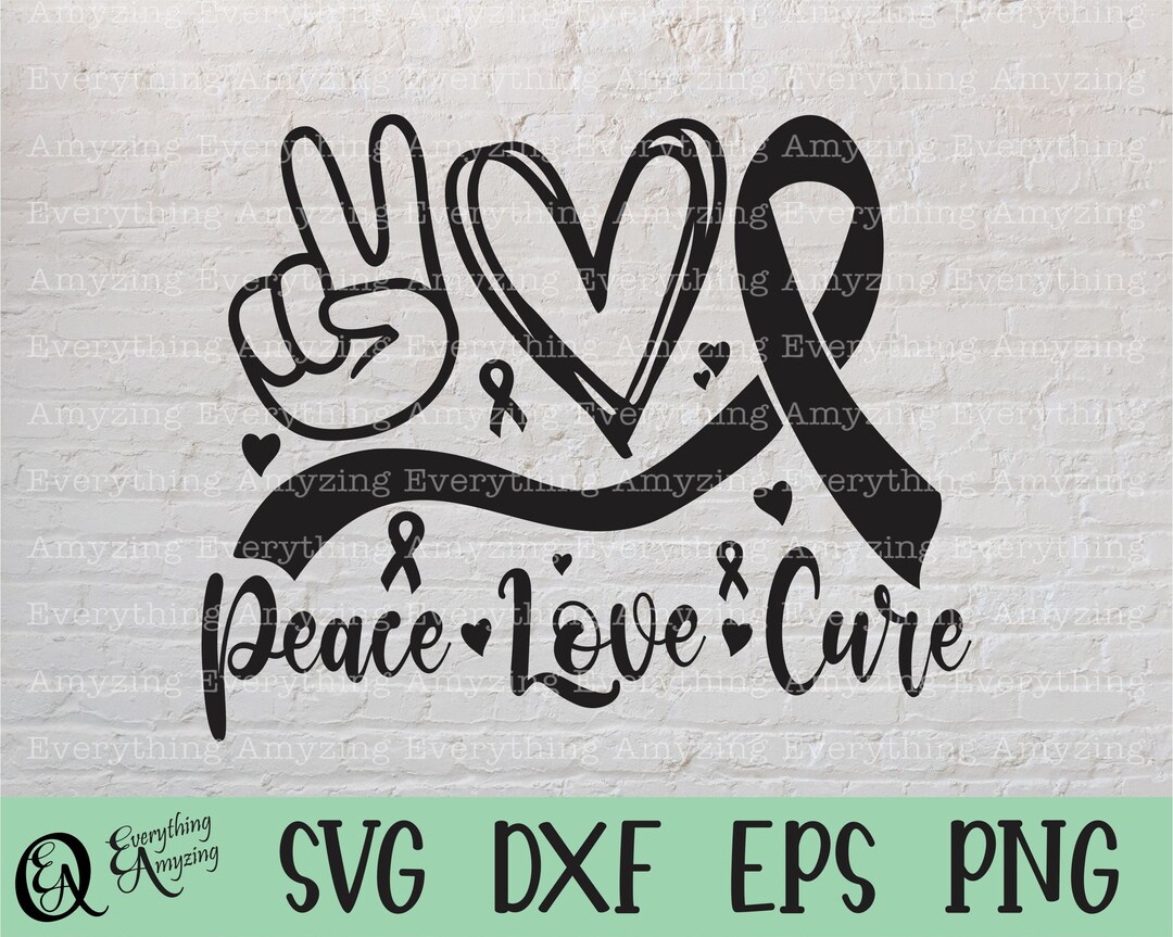 Peace Love Cure Svg, Cancer Awareness Svg, Nobody Fights Alone, Cancer ...