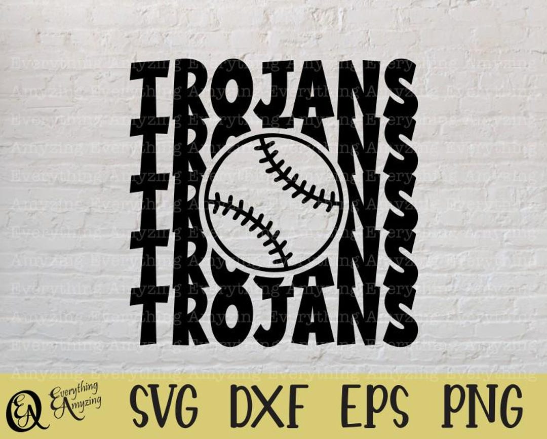 Trojans Baseball Svg, Trojans Mascot, Trojans School Baseball, Trojans ...