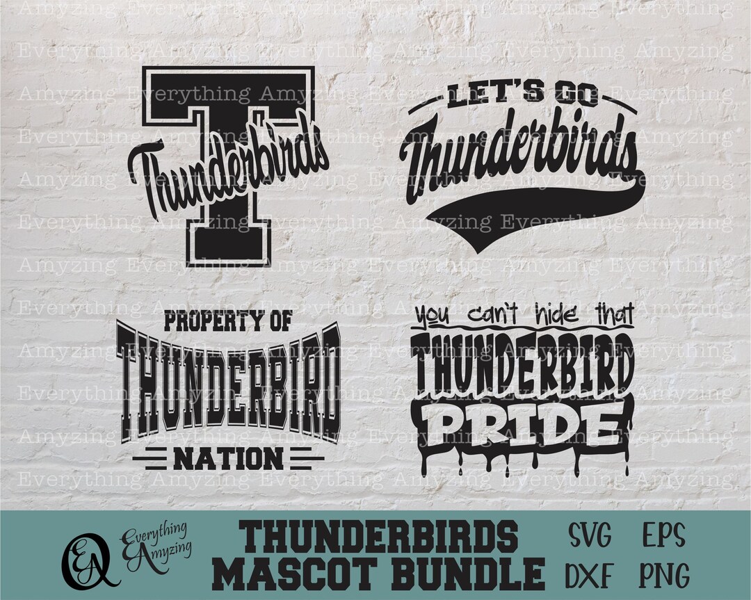 Thunderbirds Mascot Svg, Thunderbirds School Spirit Svg, Thunderbirds ...