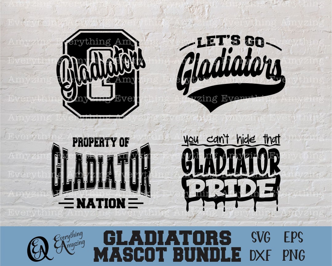 Gladiators Mascot Bundle Svg, Gladiators School Spirit Svg, Gladiators ...