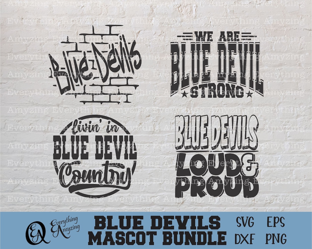 Blue Devils Mascot Bundle Svg, Blue Devils School Spirit Svg, Blue ...