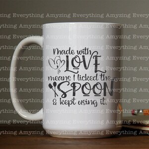 Licked the Spoon Svg, Made With Love Svg, Baking Svg, Cooking Svg, Love ...