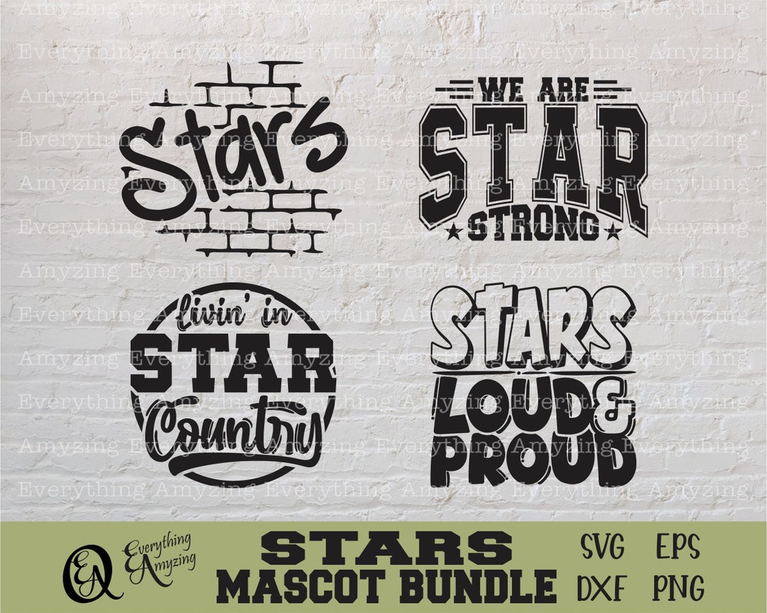 Stars Mascot Bundle Svg, Stars School Spirit Svg, Stars Cheerleading ...