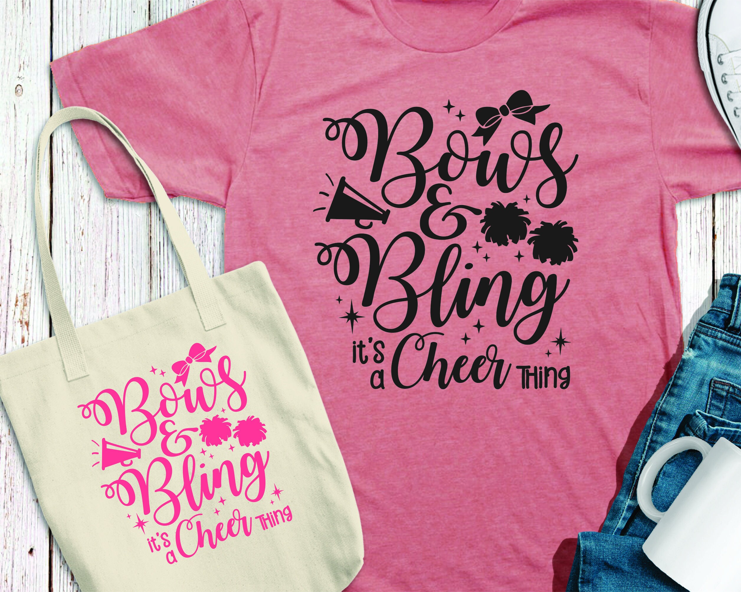 Bows and Bling Svg Cheer Svg Cheerleader Spirit Svg Cheer - Etsy