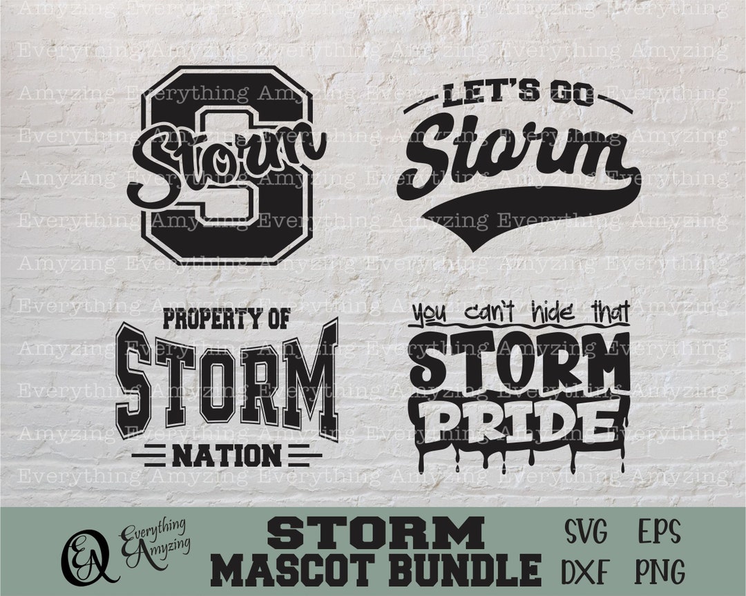 Storm Mascot Bundle Svg, Storm School Spirit Svg, Storm Cheerleading ...
