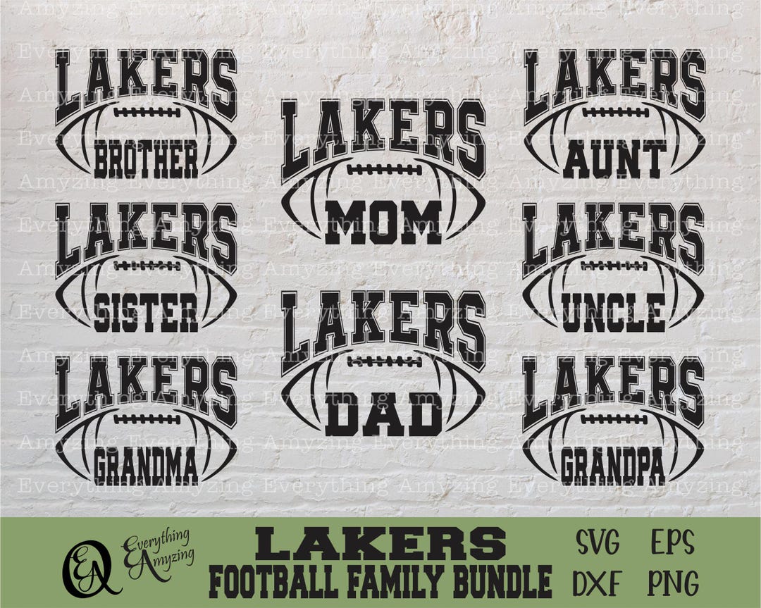 Lakers Football Family Bundle Svg, Football Dad Svg, Lakers Mom Svg ...