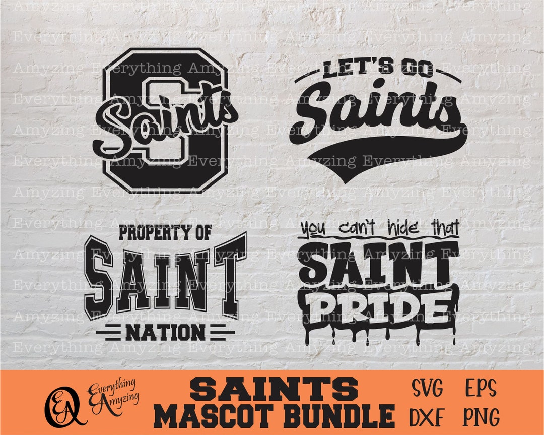 Saints Mascot Bundle Svg, Saints School Spirit Svg, Saints Cheerleading ...