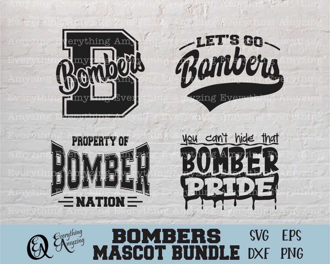 Bombers Mascot Bundle Svg, Bombers School Spirit Svg, Bombers ...