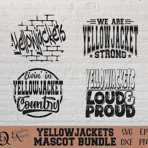 Yellowjackets Mascot Bundle Svg, Yellowjacket School Spirit Svg ...