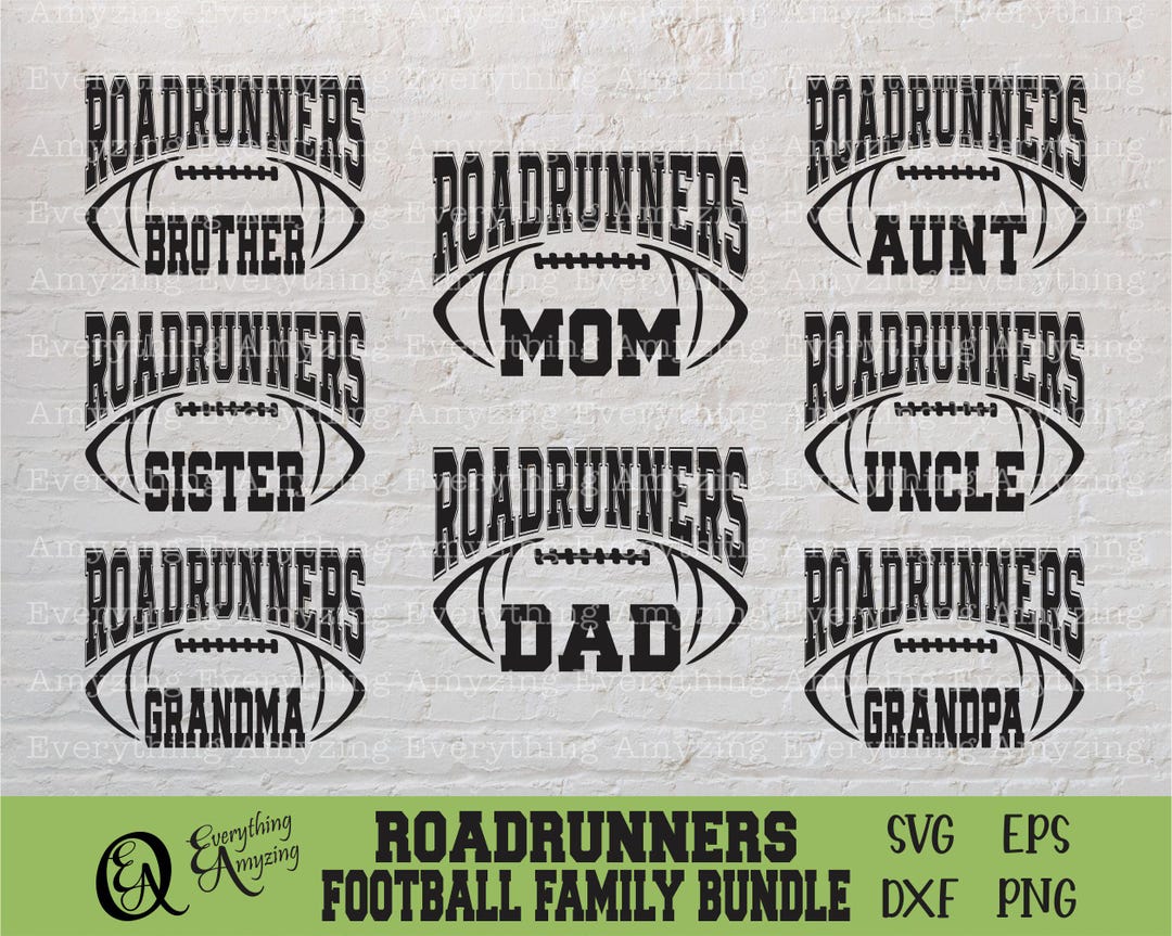 Roadrunners Football Family Bundle Svg, Football Dad Svg, Roadrunners ...