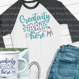 Creativity Starts Here Svg, Art Svg, Art Teacher Svg, Art School, Art ...