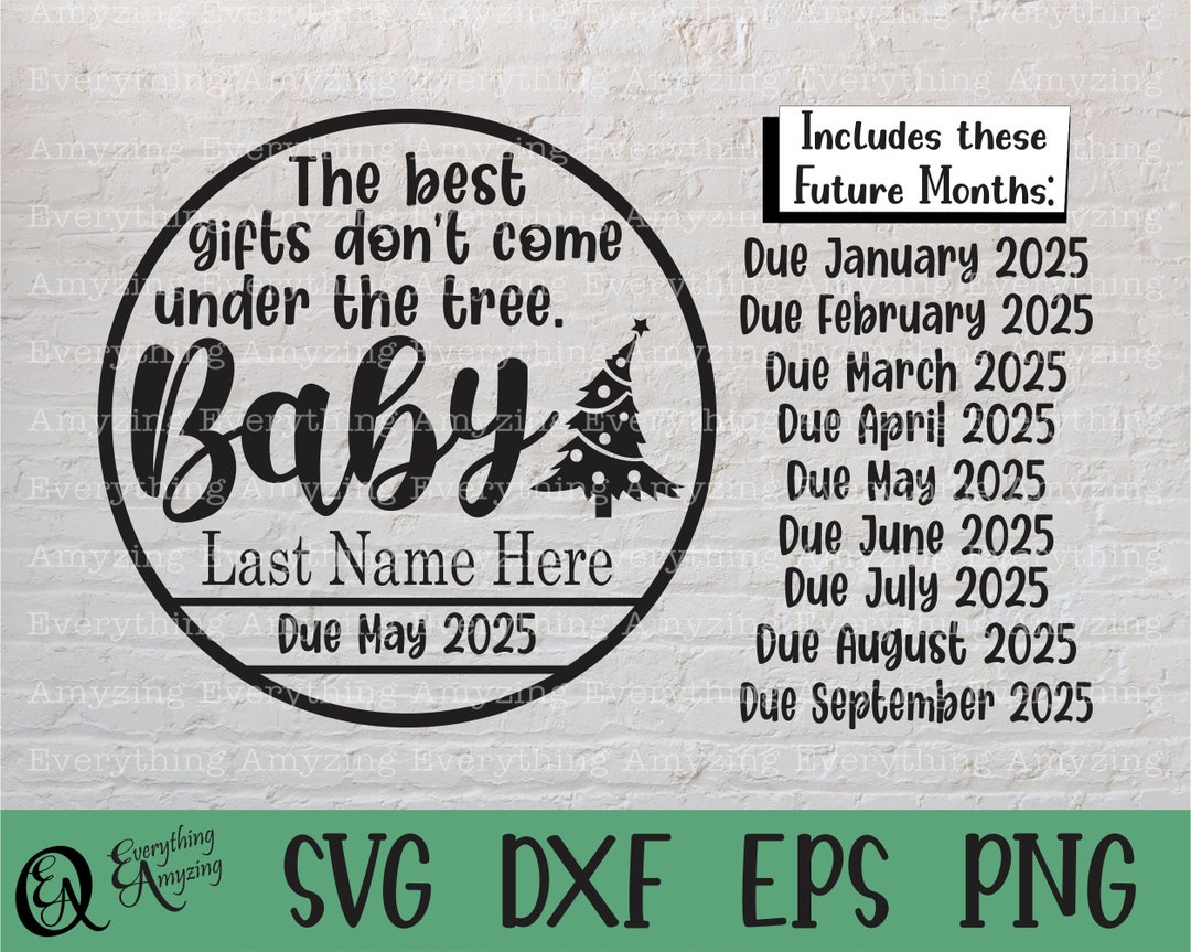 Expecting Baby Christmas Ornament Svg, Baby Due Christmas Ornament Svg ...