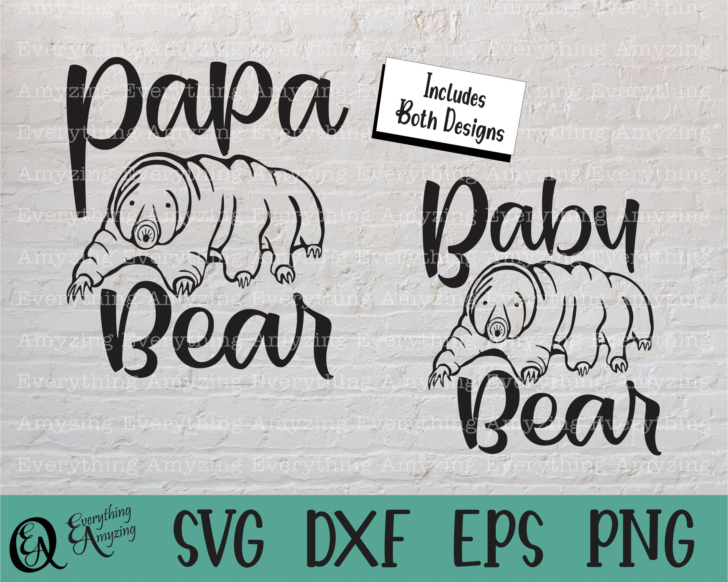 Papa Bear Baby Bear Svg Tardigrade Svg Water Bear Svg Papa - Etsy Israel