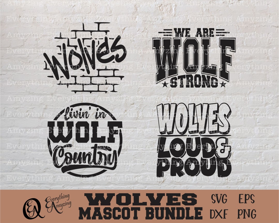Wolves Mascot Bundle Svg, Wolves School Spirit Svg, Wolf Cheerleading ...