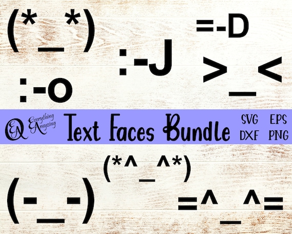 Text Faces Bundle Svg Fun Faces Svg Cute Faces Emoji Faces | Etsy