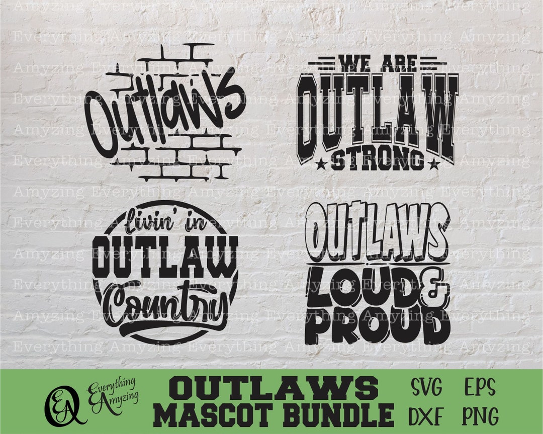 Outlaws Mascot Bundle Svg, Outlaws School Spirit Svg, Outlaws ...