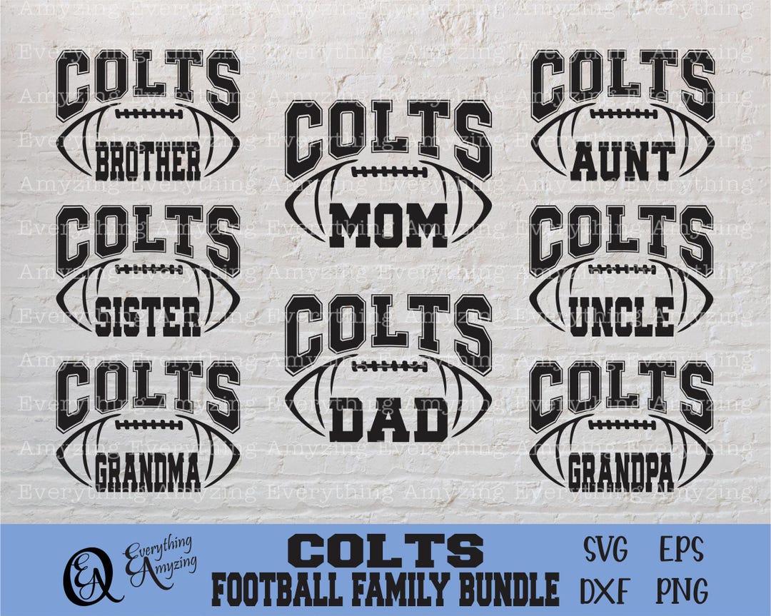 Colts Football Family Bundle Svg, Football Dad Svg, Colts Mom Svg ...