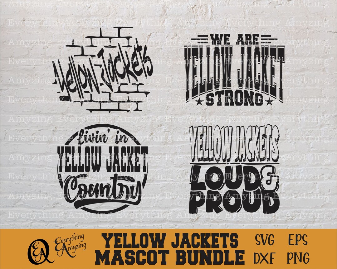 Yellow Jackets Mascot Bundle Svg, Yellow Jacket School Spirit, Yellow ...