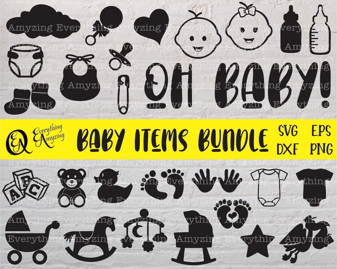 Baby Items Svg Bundle, Baby Shower Svg Bundle, Cricut Svg Bundle ...