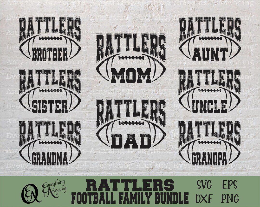Rattlers Football Family Bundle Svg, Football Dad Svg, Rattler Mom Svg ...