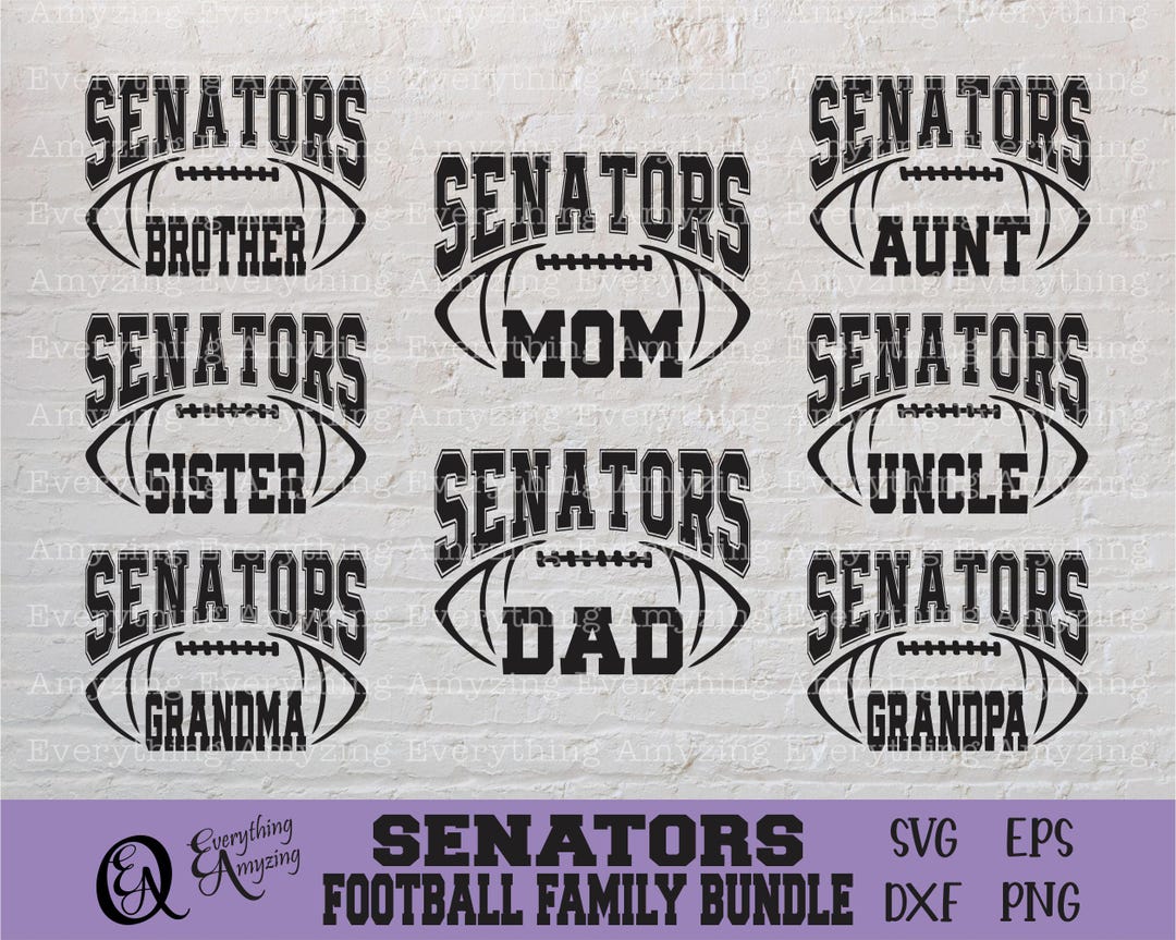 Senators Football Family Bundle Svg, Football Dad Svg, Senator Mom Svg ...