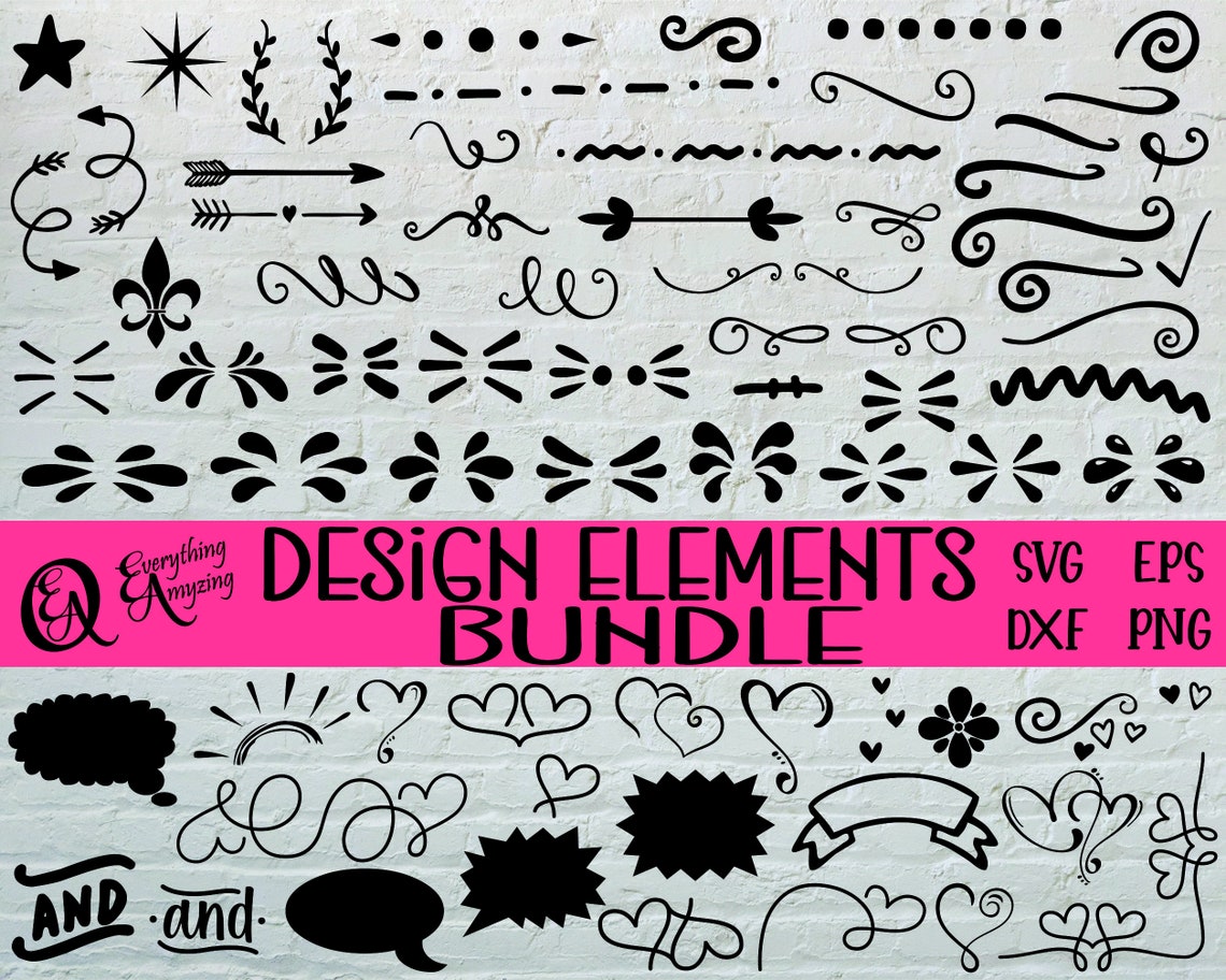 Design Elements SVG Bundle Accent Svg Doodle Svg Flourish | Etsy