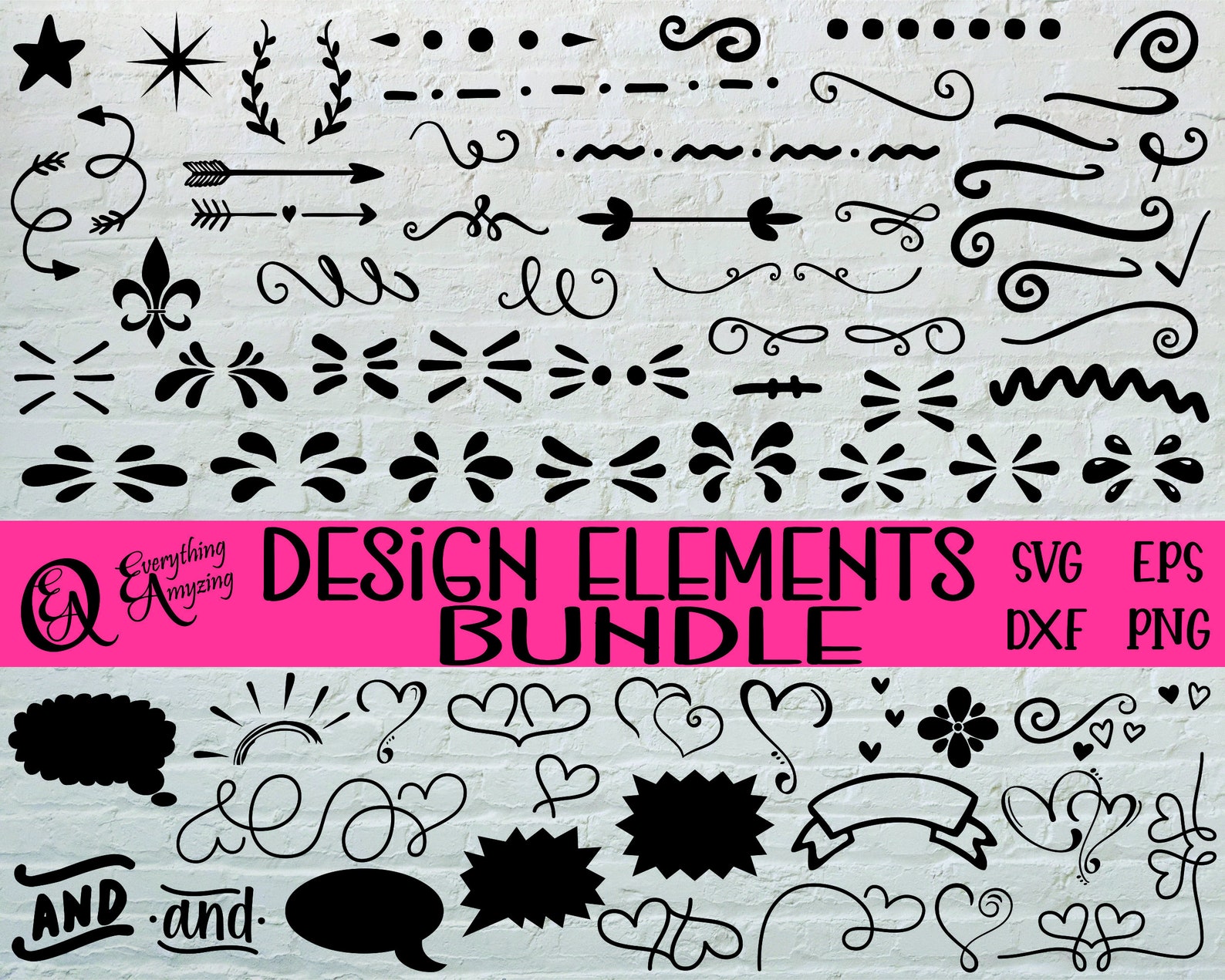 Design Elements SVG Bundle Accent Svg Doodle Svg Flourish | Etsy