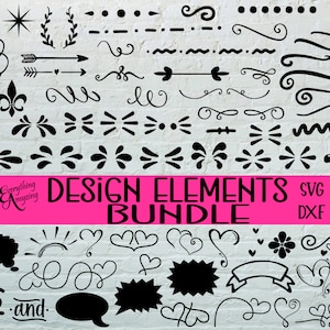 Design Elements SVG Bundle Accent Svg Doodle Svg Flourish | Etsy