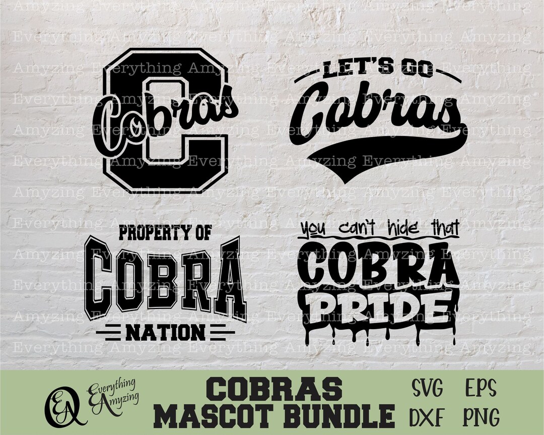 Cobras Mascot Bundle Svg, Cobras School Spirit Svg, Cobras Cheerleading ...