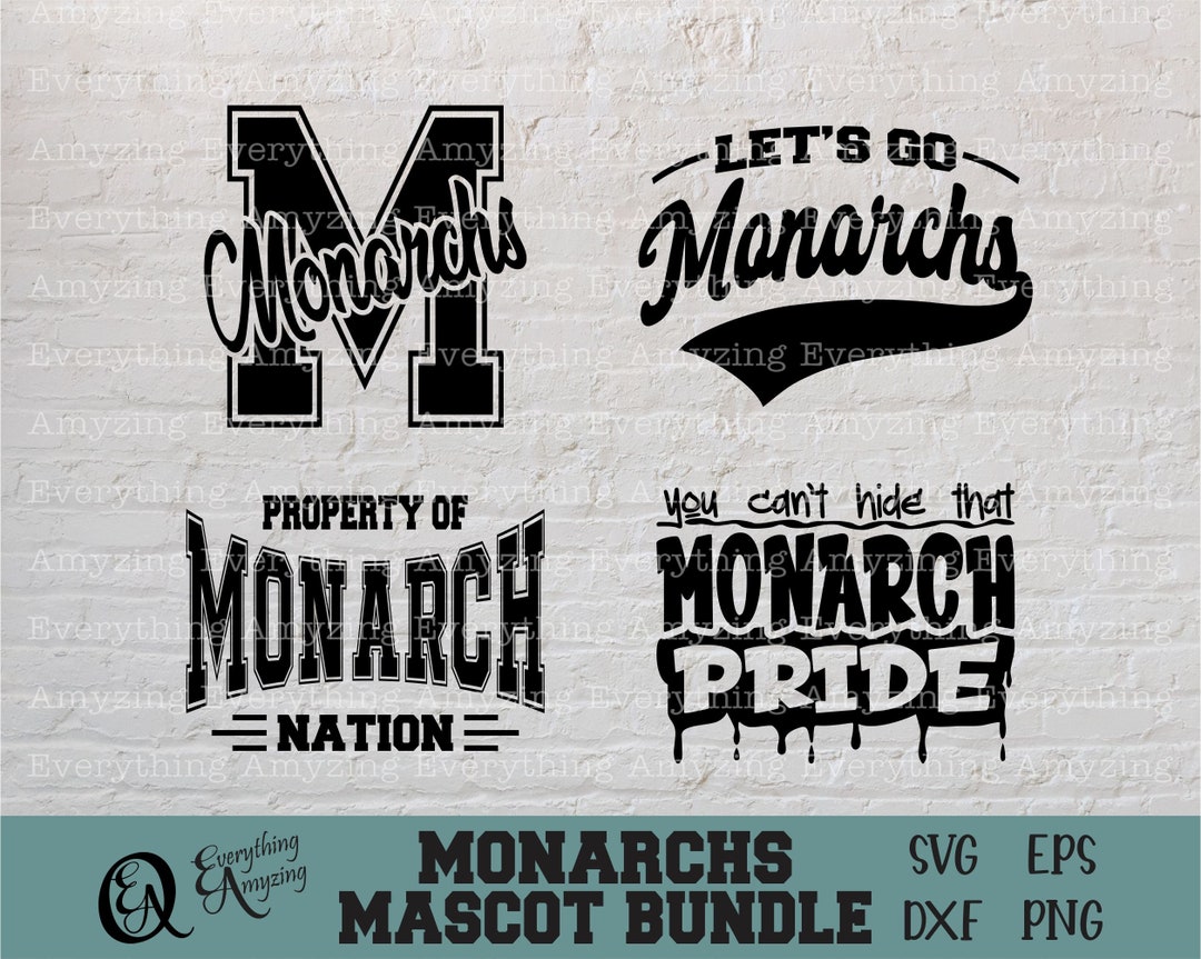 Monarchs Mascot Bundle Svg, Monarchs School Spirit Svg, Monarchs ...