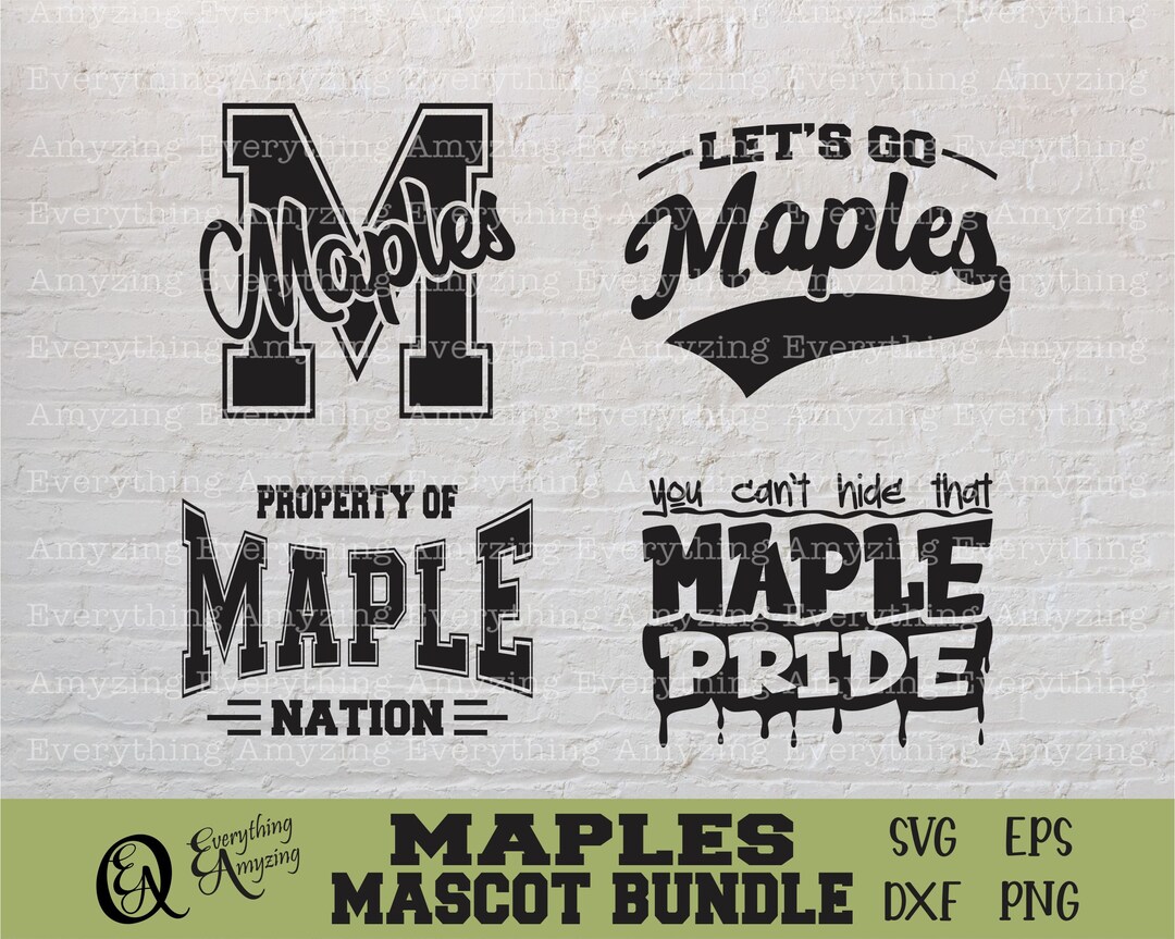 Maples Mascot Bundle Svg, Maples School Spirit Svg, Maples Cheerleading ...