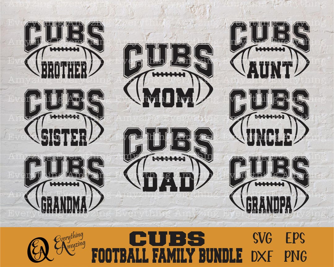 Cubs Football Family Bundle Svg, Football Dad Svg, Cubs Mom Svg, Sports ...