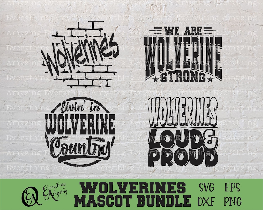Wolverines Mascot Bundle Svg, Wolverines School Spirit Svg, Wolverines ...