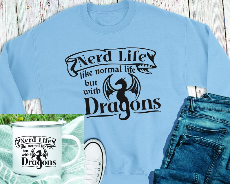 Nerd Life Dragons Svg Geek Life Dungeons and Dragons Dragon - Etsy