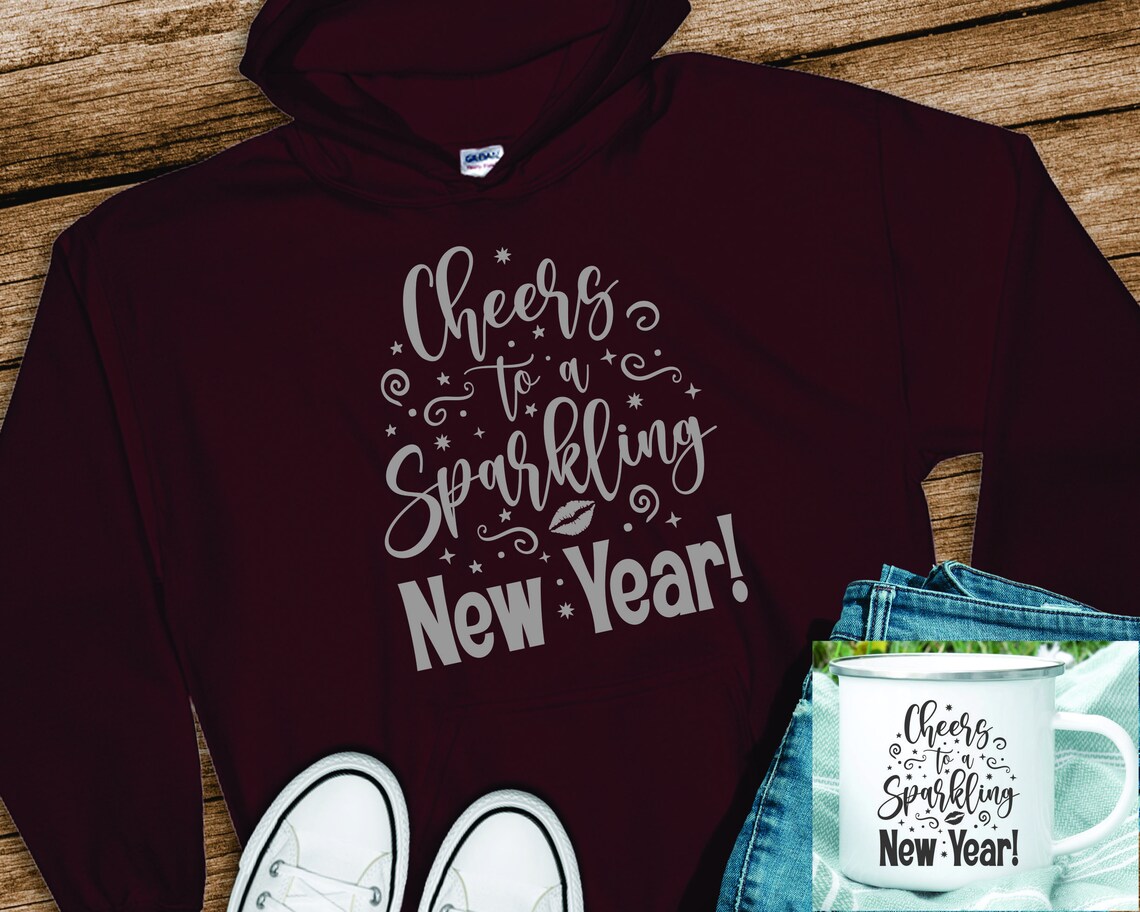 Cheers to a Sparkling New Year Svg Happy New Year Svg Cheers | Etsy