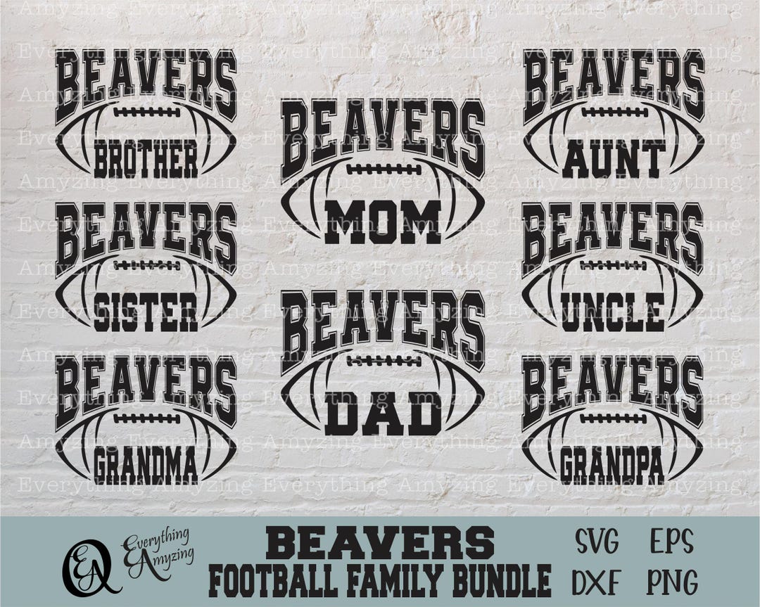 Beavers Football Family Bundle Svg, Football Dad Svg, Beavers Mom Svg ...