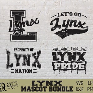Lynx Mascot Bundle Svg, Lynx School Spirit Svg, Lynx Cheerleading Svg ...